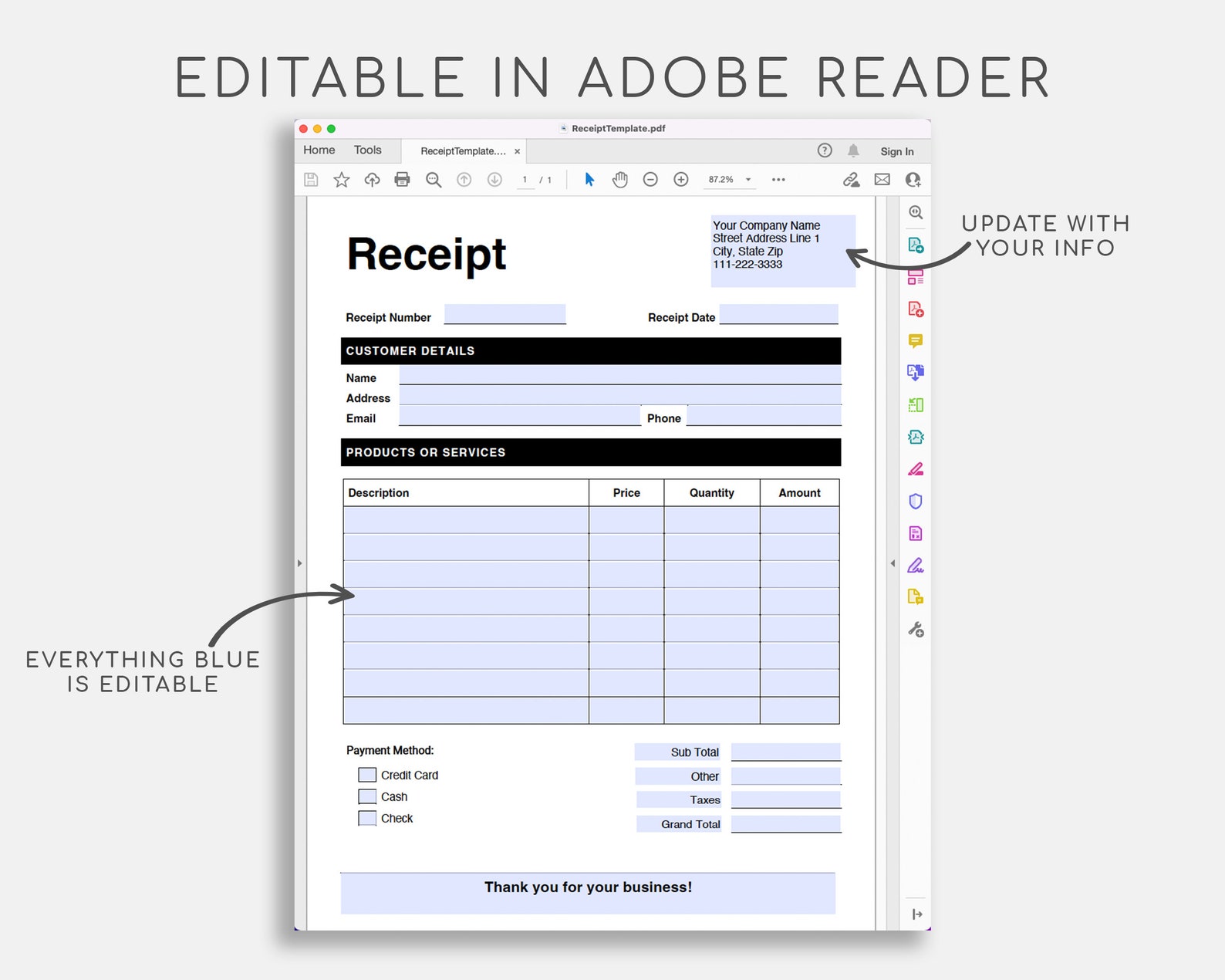 Receipt Template. Pdf/google Docs/microsoft Word. Receipt | Etsy