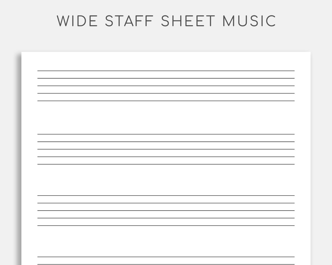 Wide Staff Sheet Music for Letter/a4. Blank Sheet Music - Etsy