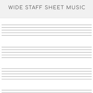 Wide Staff Sheet Music for Letter/a4. Blank Sheet Music - Etsy