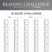 Book Challenge Sheets. 100/50/30. Reading Challenge. Reading - Etsy