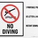 Printable No Diving Sign in US Letter and A4 Sizes, Instant Download ...