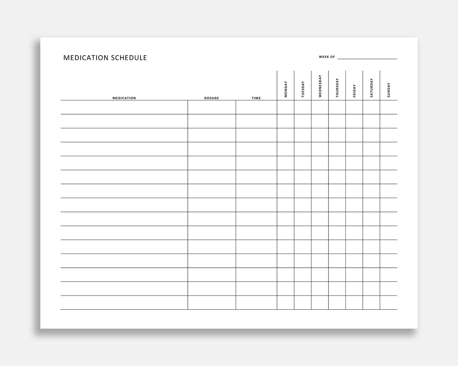 Medication Schedule. Weekly Pill Tracker. Medication Log. - Etsy