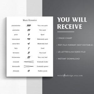 Music Dynamics Chart: Classroom Music Education (PDF) - Etsy