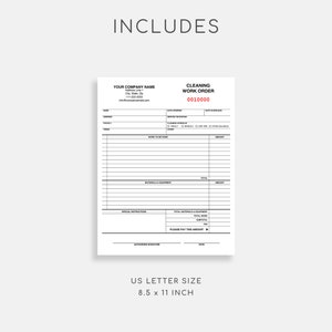 Cleaning Work Order. Pdf/google Docs/microsoft Word. Cleaning - Etsy