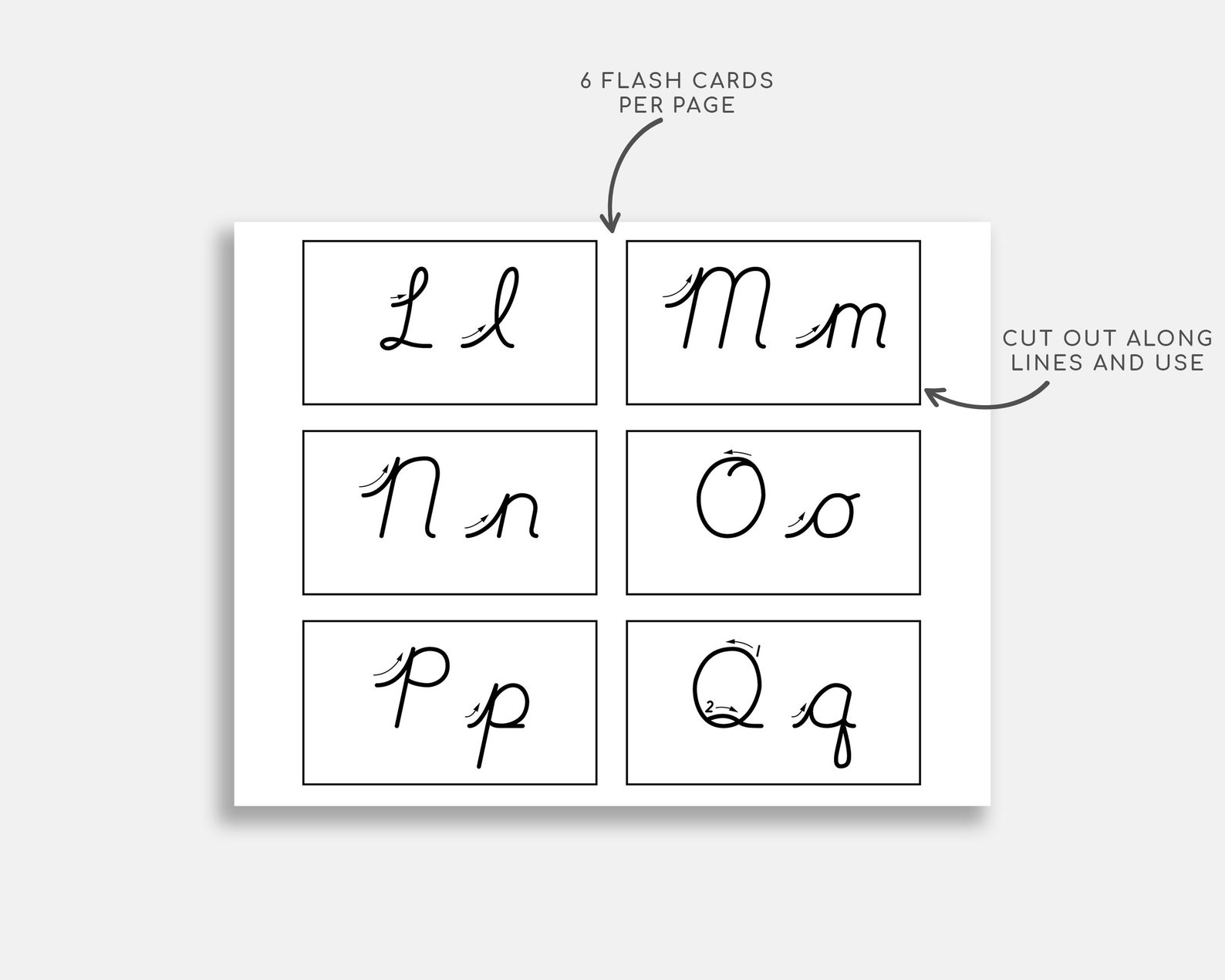 Cursive Alphabet Printable Flash Cards. Learn Cursive. Cursive | Etsy