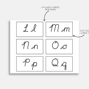 Cursive Alphabet Printable Flash Cards. Learn Cursive. Cursive | Etsy