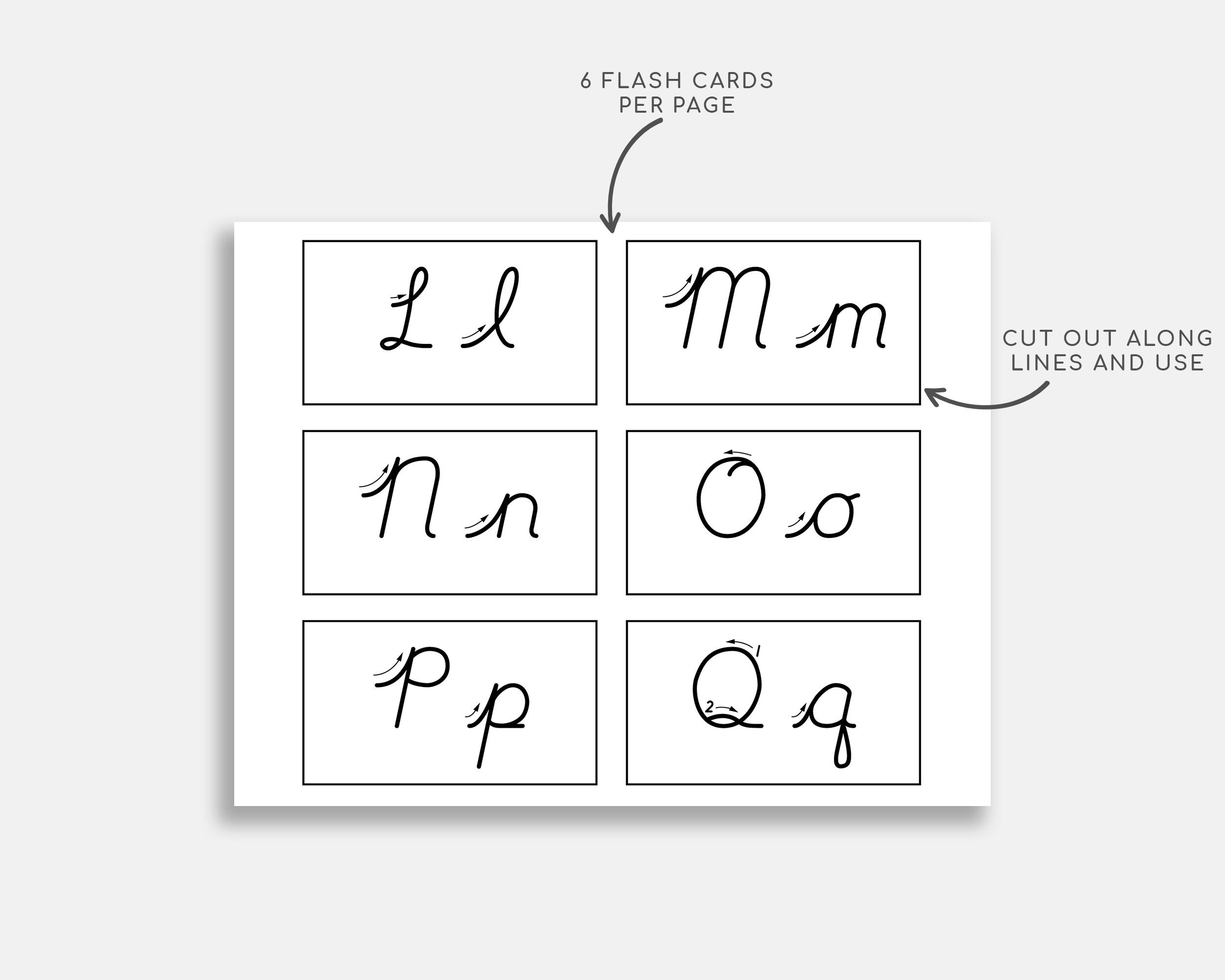 Cursive Alphabet Printable Flash Cards. Learn Cursive. Cursive - Etsy ...