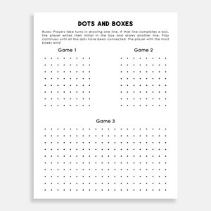 Dots and Boxes Printable Game. Dot Grid Printable Game. Pigs - Etsy UK