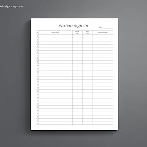 Printable Patient Sign-in Sheets. Easy Patient Check-in Sheets. Doctor ...