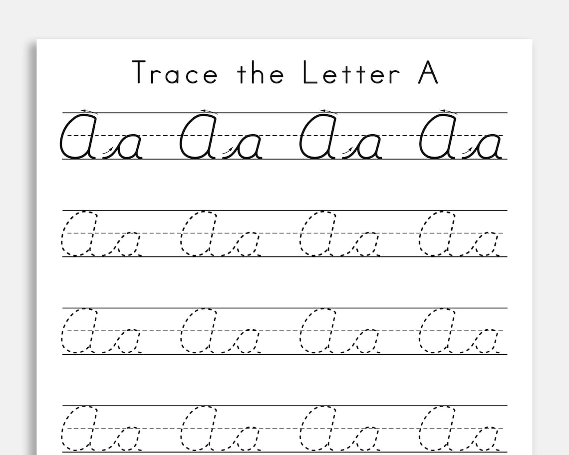 Cursive Letter Tracing. Cursive Handwriting Practice. Learn - Etsy