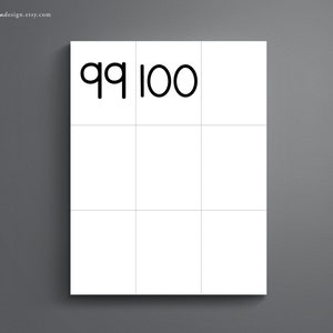 Numbers 0-100 Printable Flash Cards. Preschool Flash Cards. Preschool ...