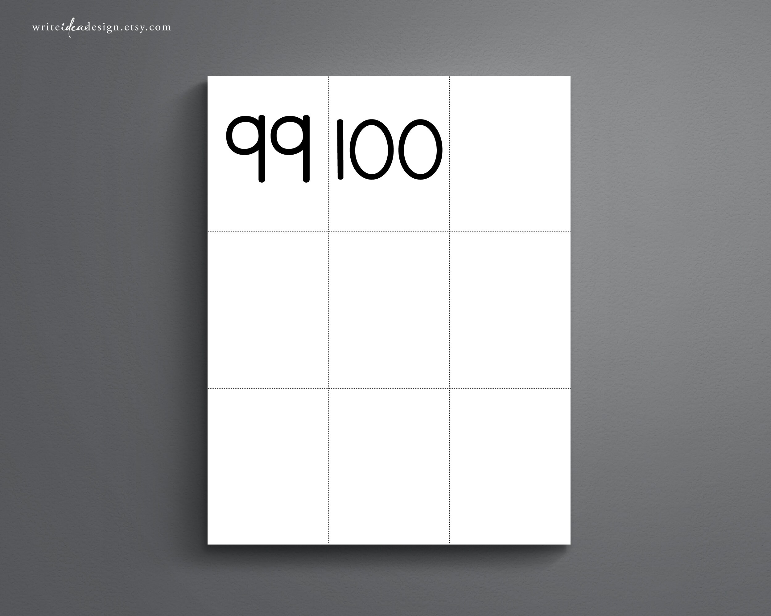 Numbers 0-100 Printable Flash Cards. Preschool Flash Cards. - Etsy Canada