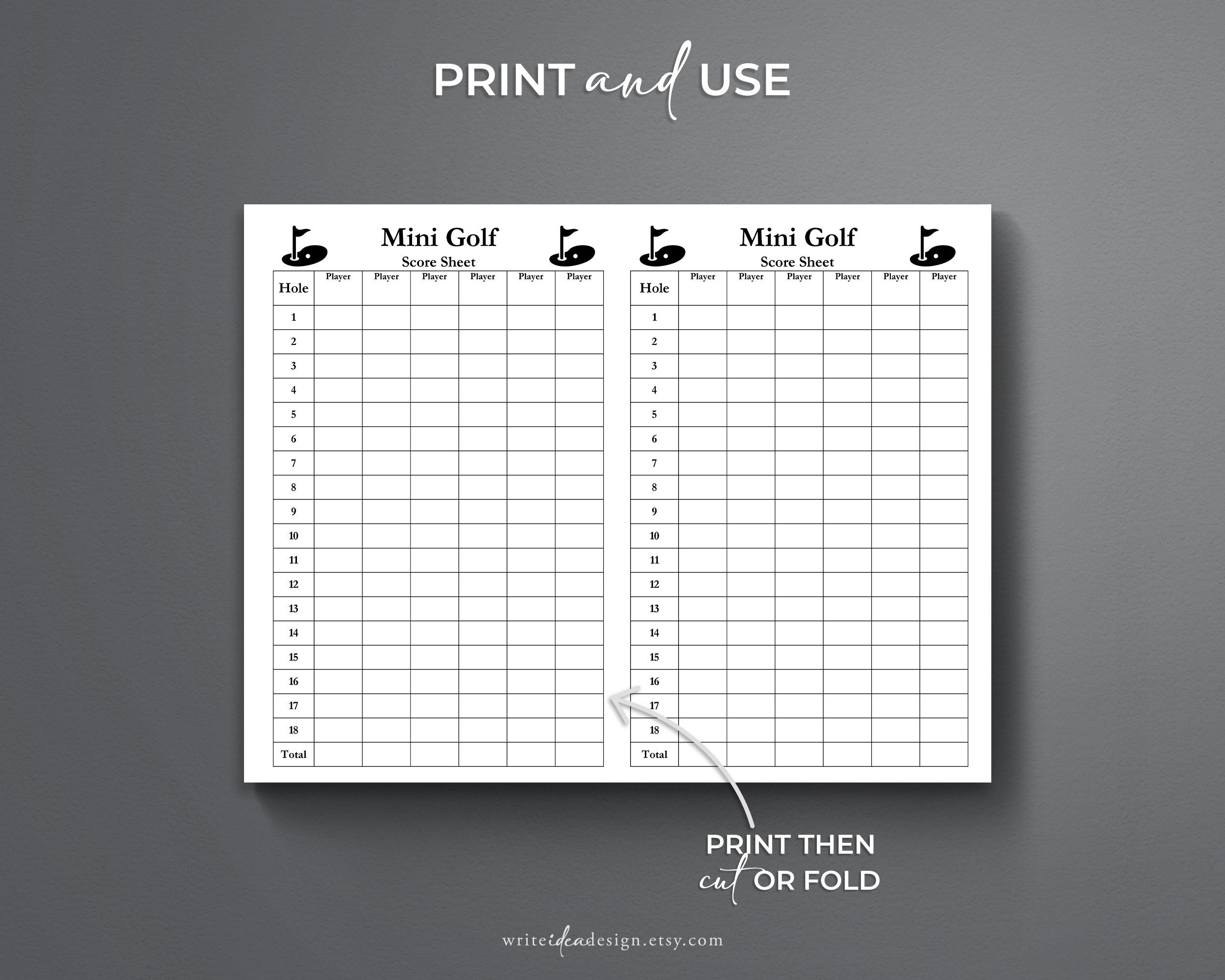 Printable Mini Golf Score Sheet PDF Format 2 per Page - Etsy Australia