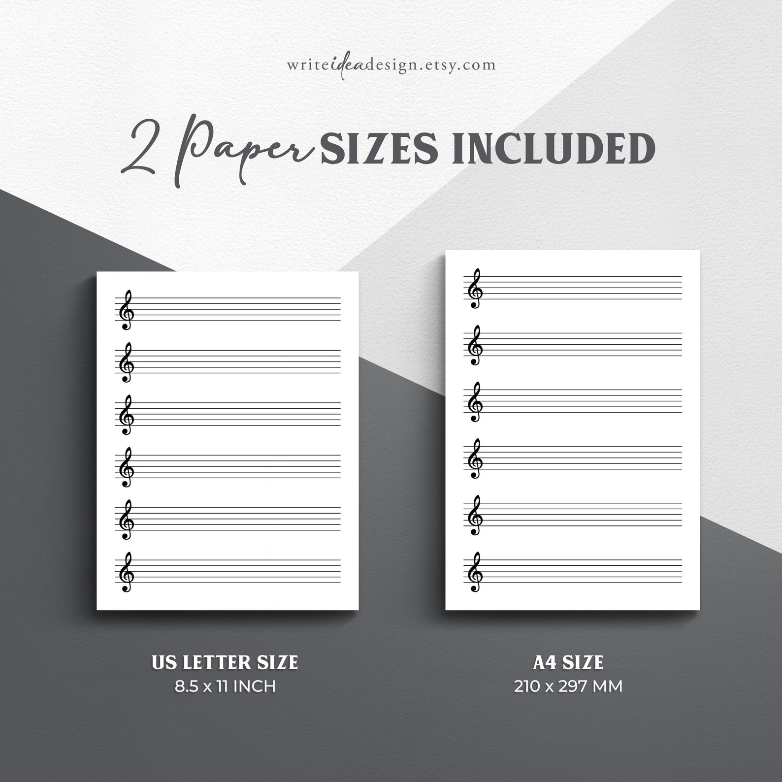 Kids Printable Treble Clef Sheet Music for Letter/a4. Blank Sheet Music ...