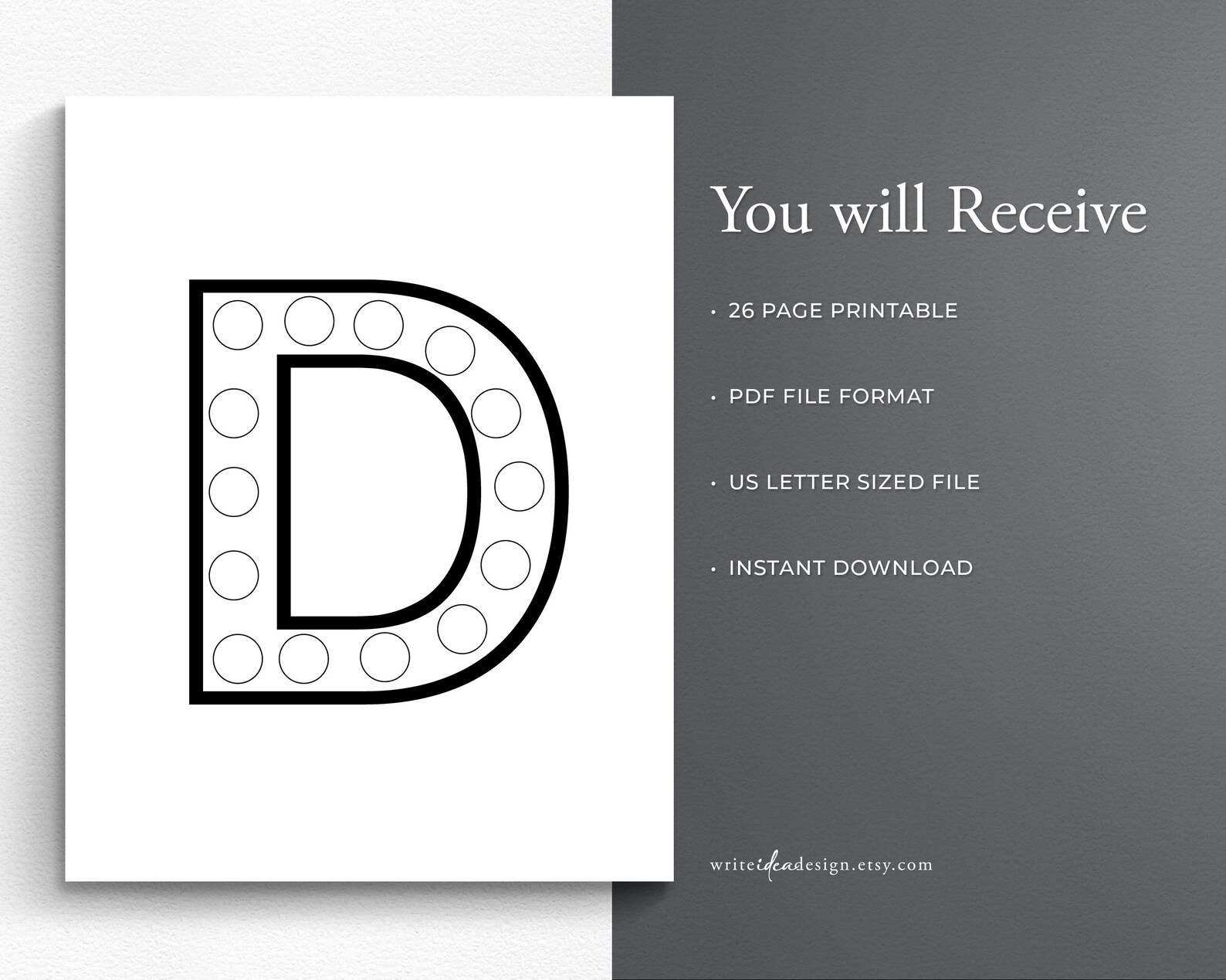 Printable Uppercase Do-a-dot Letters. Printable Dot Alphabet. Printable ...