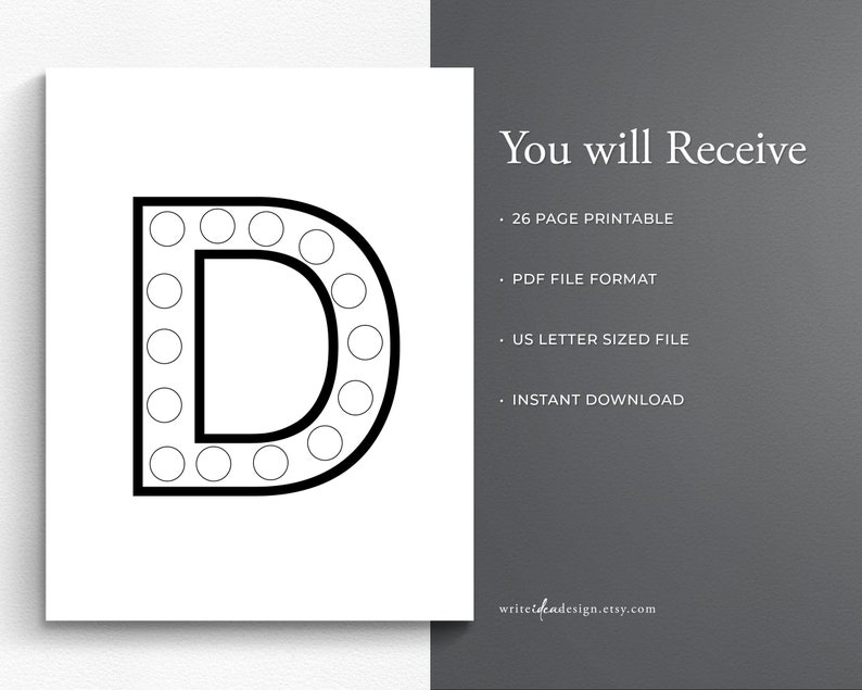 Printable Uppercase Do-a-dot Letters. Printable Dot Alphabet. - Etsy