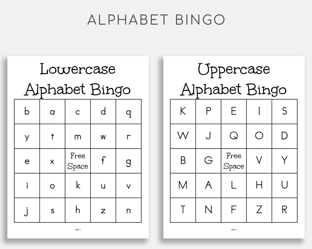 Alphabet Bingo. 1000 Cards. Upper Lower and Both Cases. - Etsy