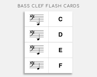 Clef Flash Cards - Etsy