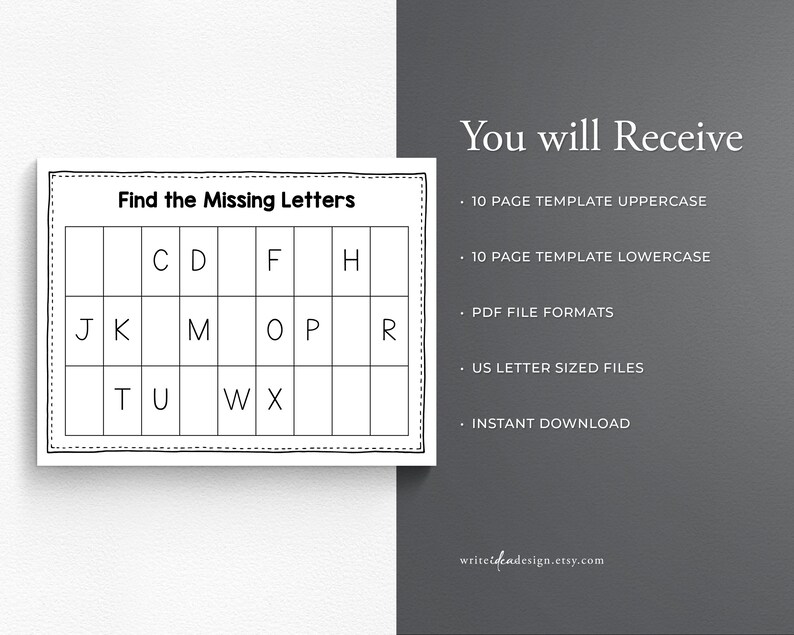 Learn the Alphabet Worksheet. Find the Missing Letter Worksheet ...
