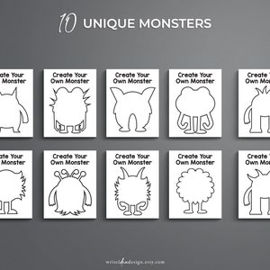 Printable Create Your Own Monster. 10 Unique Monsters. Monster Activity ...