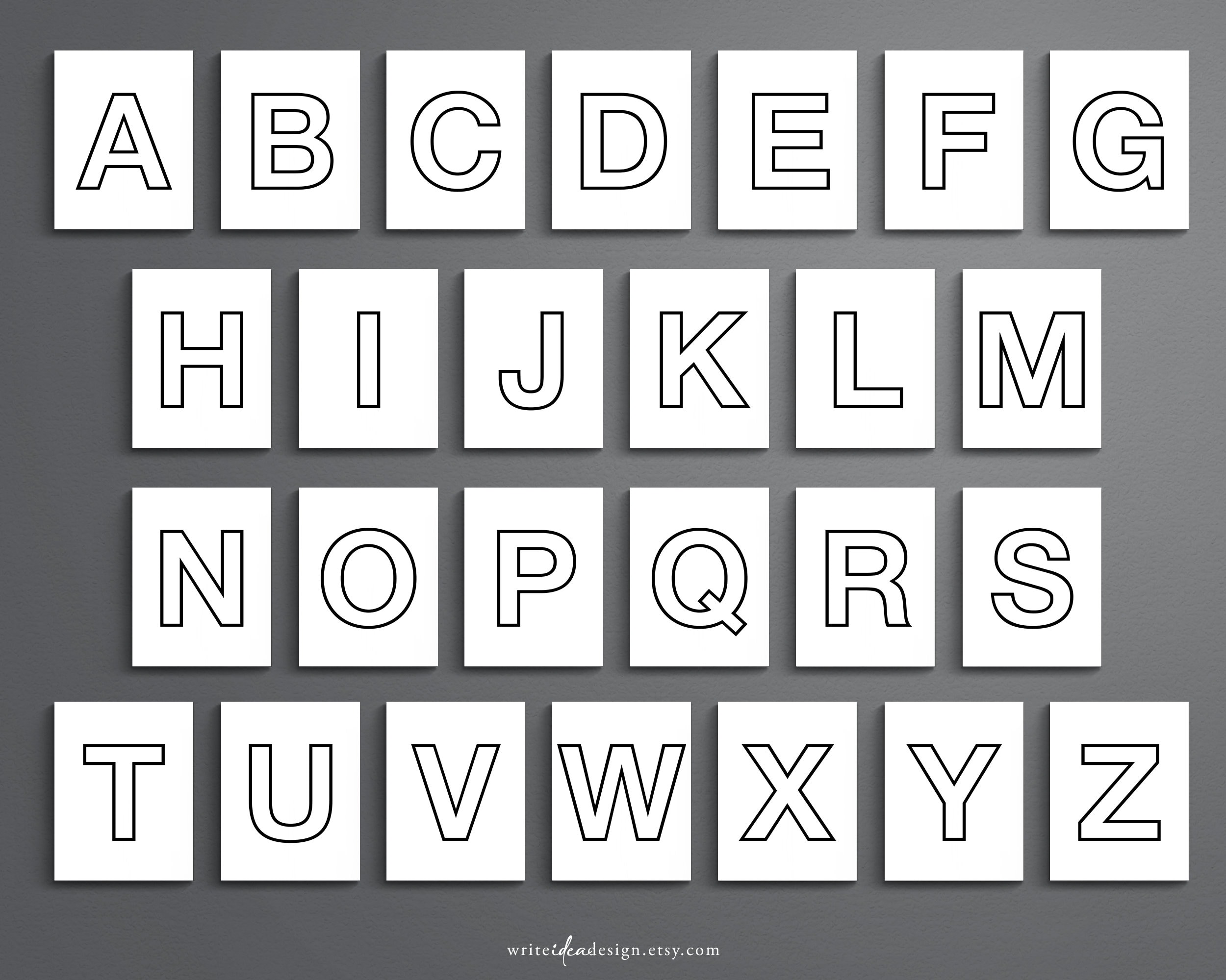 Printable Uppercase Letters. Printable Alphabet. 26 Pages. - Etsy Canada