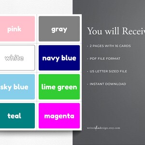 Printable Color Flash Cards. Printable Color Name Flash Cards. Learn ...