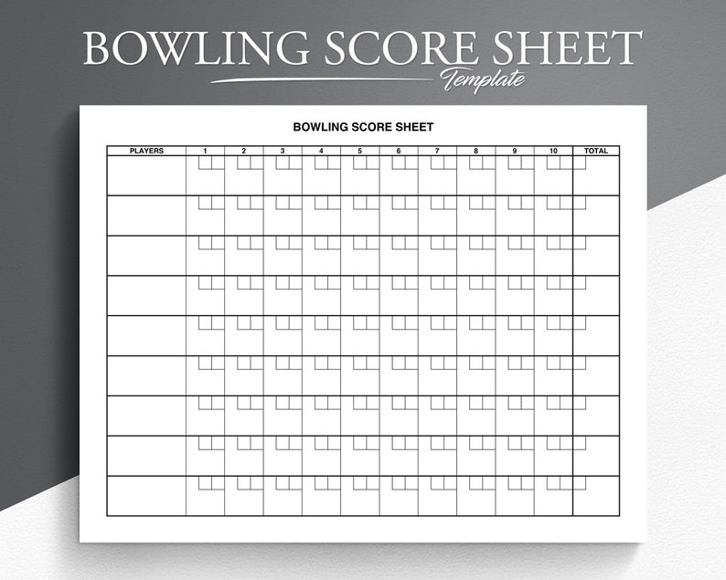 Bowling Score Sheet. Printable Bowling Score Pad. Bowling - Etsy