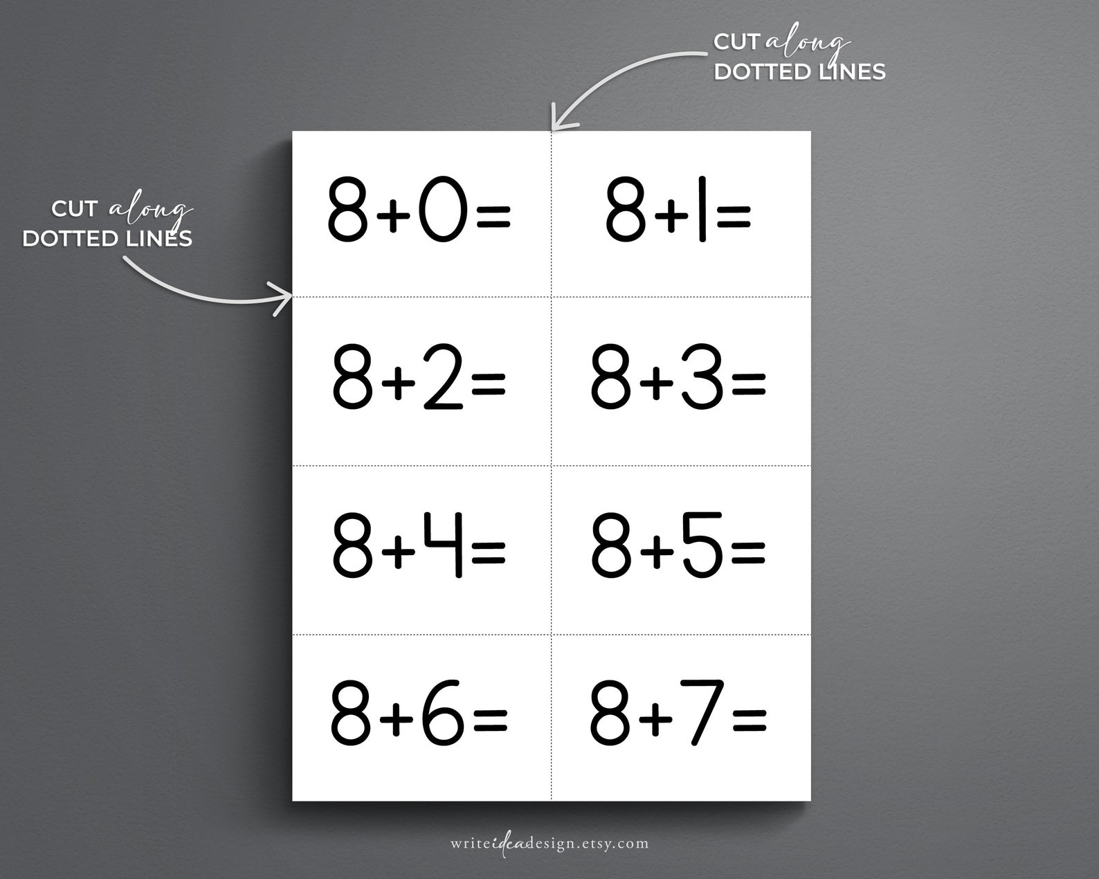 Printable Addition Flash Cards: Math Practice, Numbers 0-12 (PDF) - Etsy