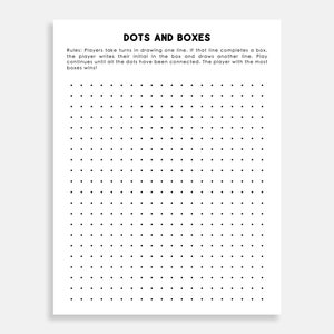 Dots and Boxes Printable Game. Dot Grid Printable Game. Pigs | Etsy