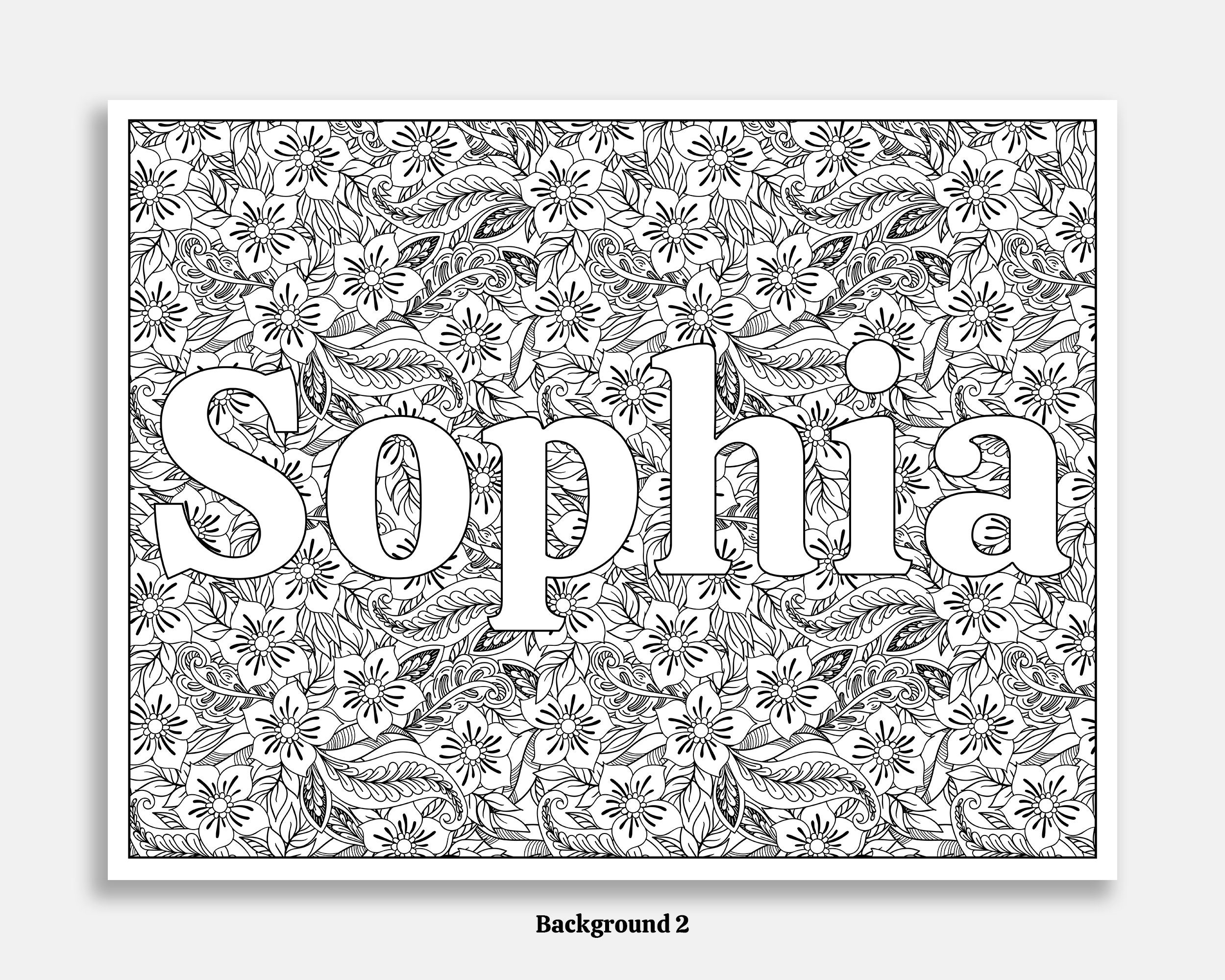 Custom Name Coloring Page. Custom Name Print. Custom Color - Etsy Canada