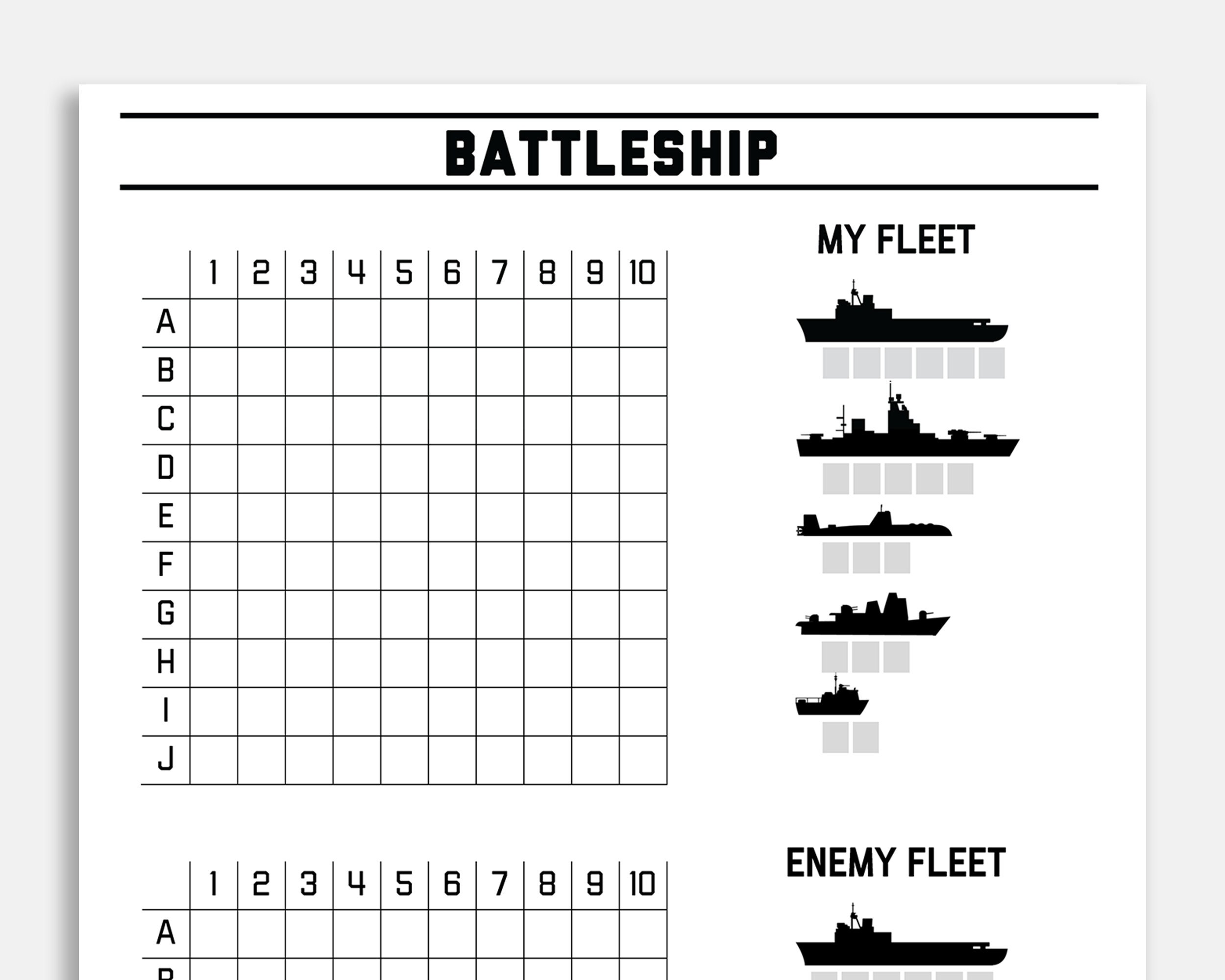 Battleship Printable