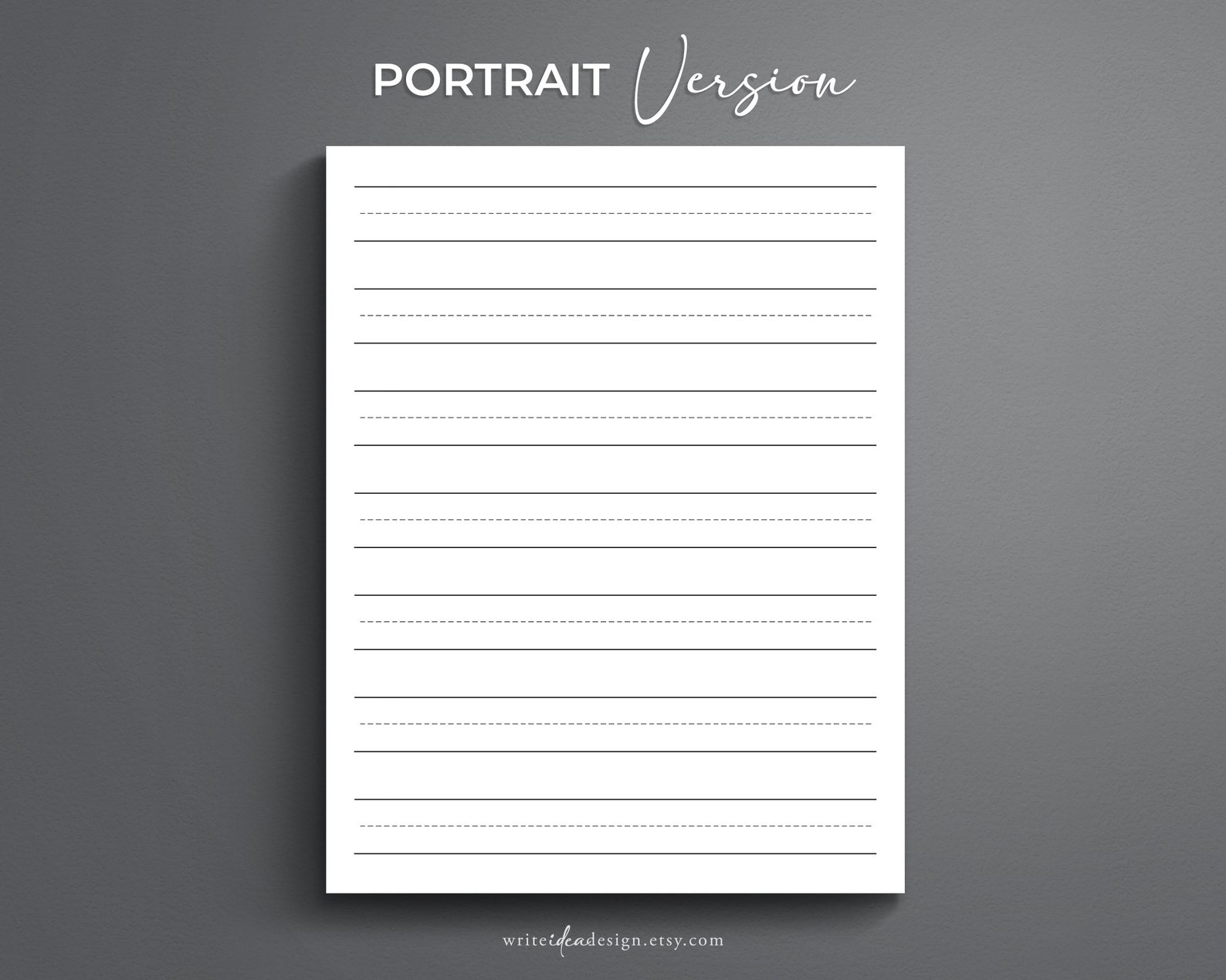 Practice Writing Paper. Handwriting Paper. Penmanship Paper. - Etsy