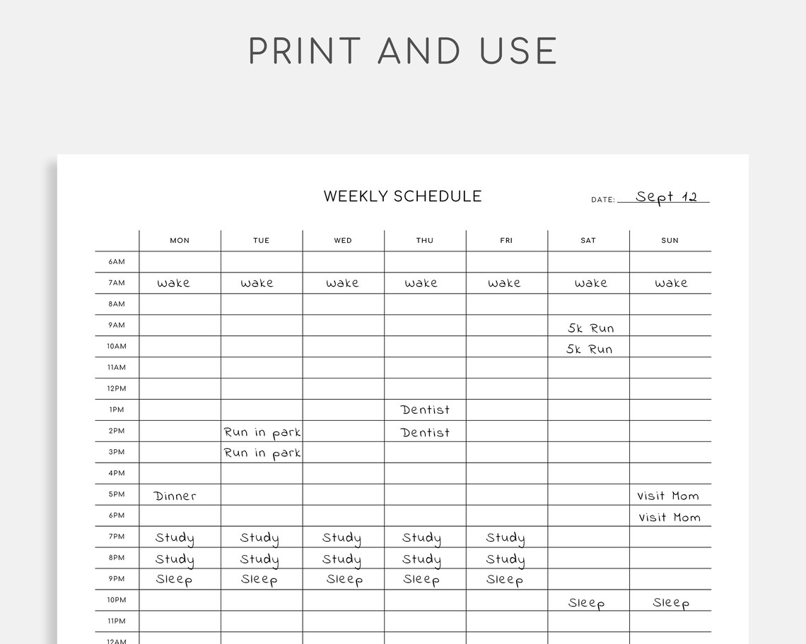 Weekly Schedule. Weekly Planner Pad. Weekly Planner. Week at | Etsy