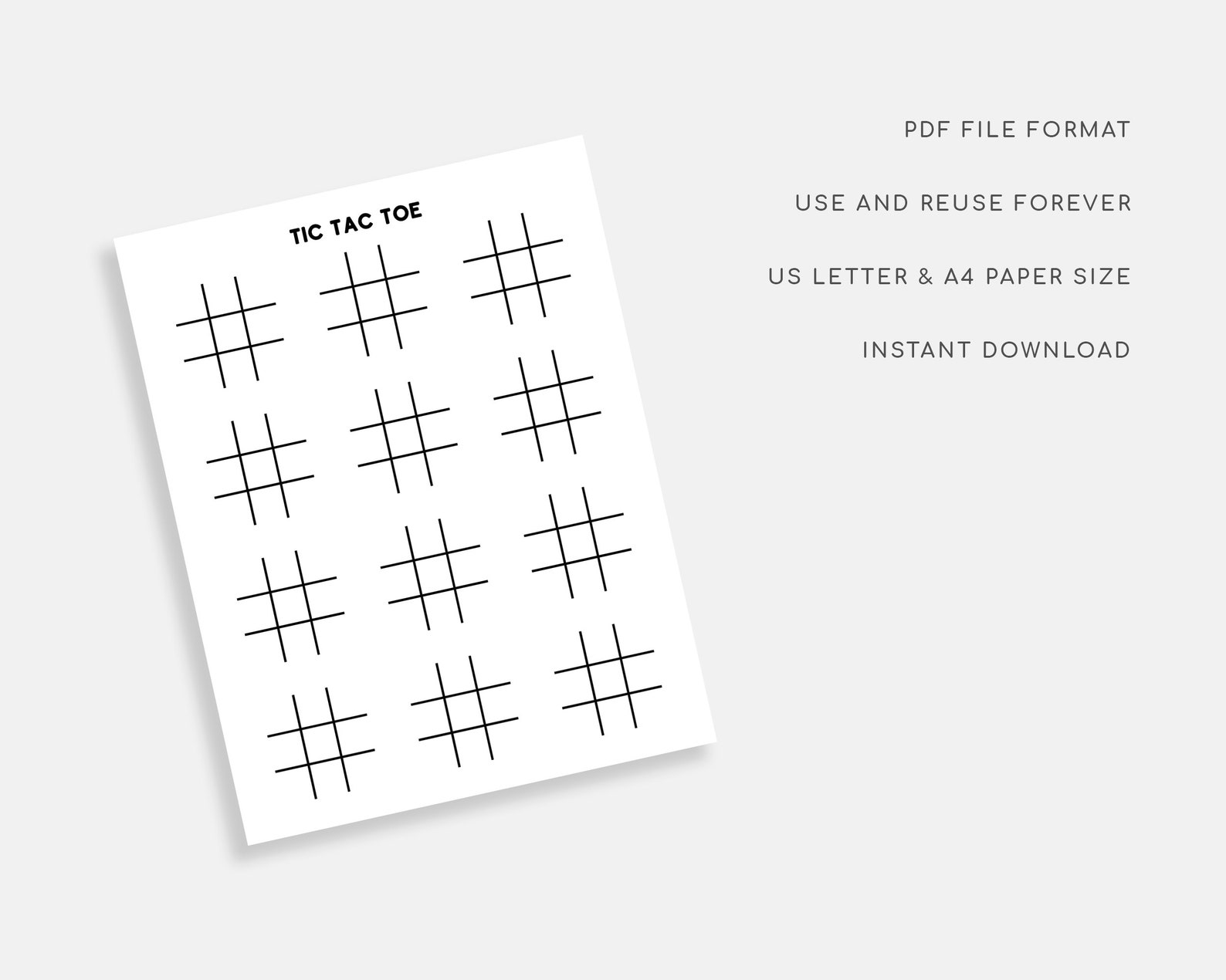 Printable Tic Tac Toe Game. Printable Game. Noughts and | Etsy