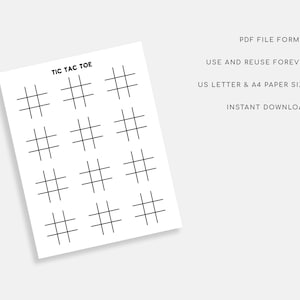 Printable Tic Tac Toe Game. Printable Game. Noughts and | Etsy