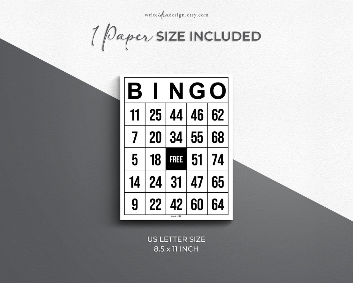 Printable Jumbo Bingo Cards: 1000 Large Print Games (PDF) - Etsy