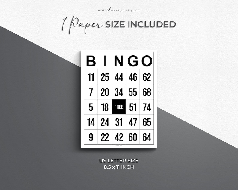 Printable Jumbo Bingo Cards Set of 1000. Large Print Bingo. - Etsy UK