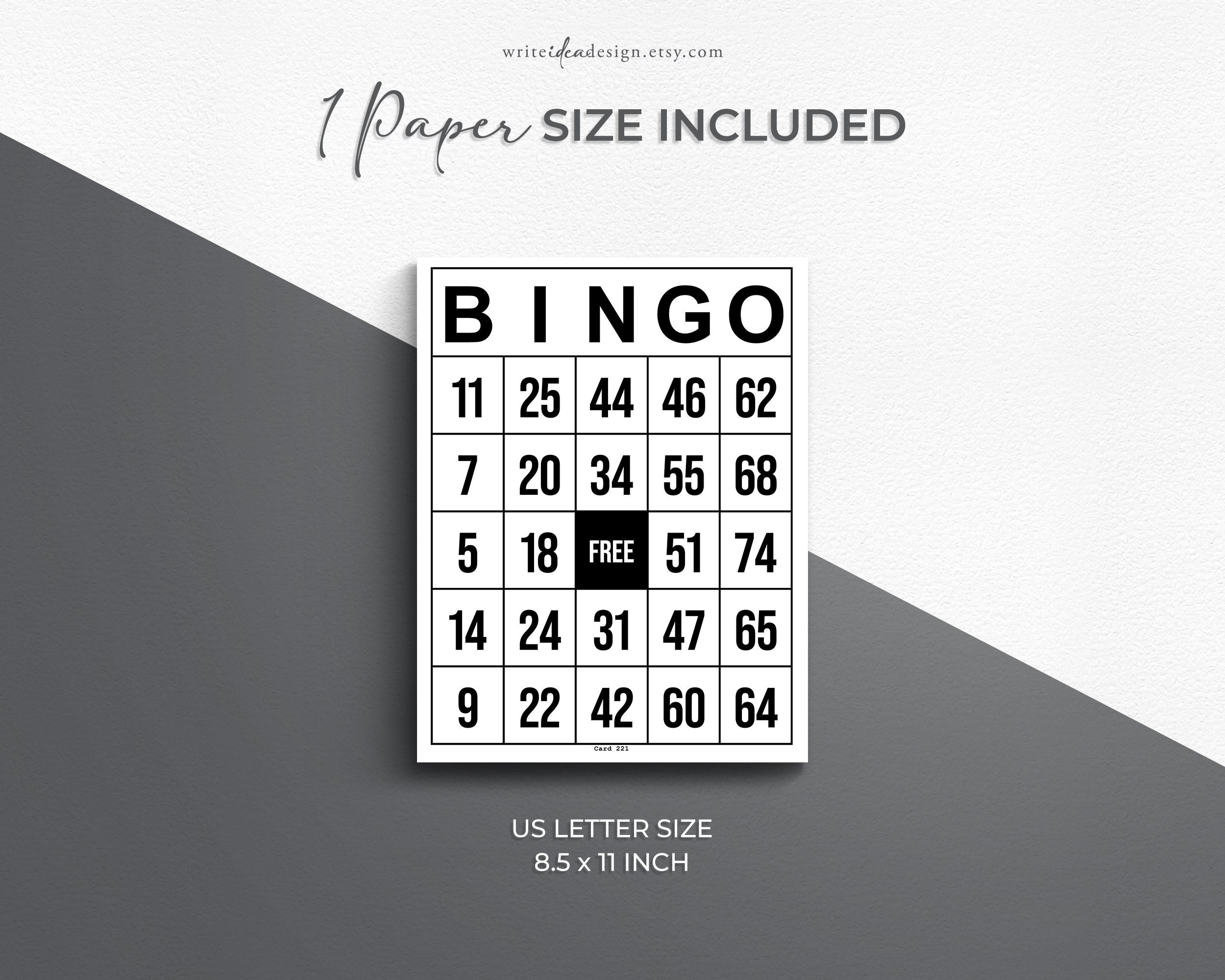 Printable Jumbo Bingo Cards Set of 1000. Large Print Bingo. - Etsy UK