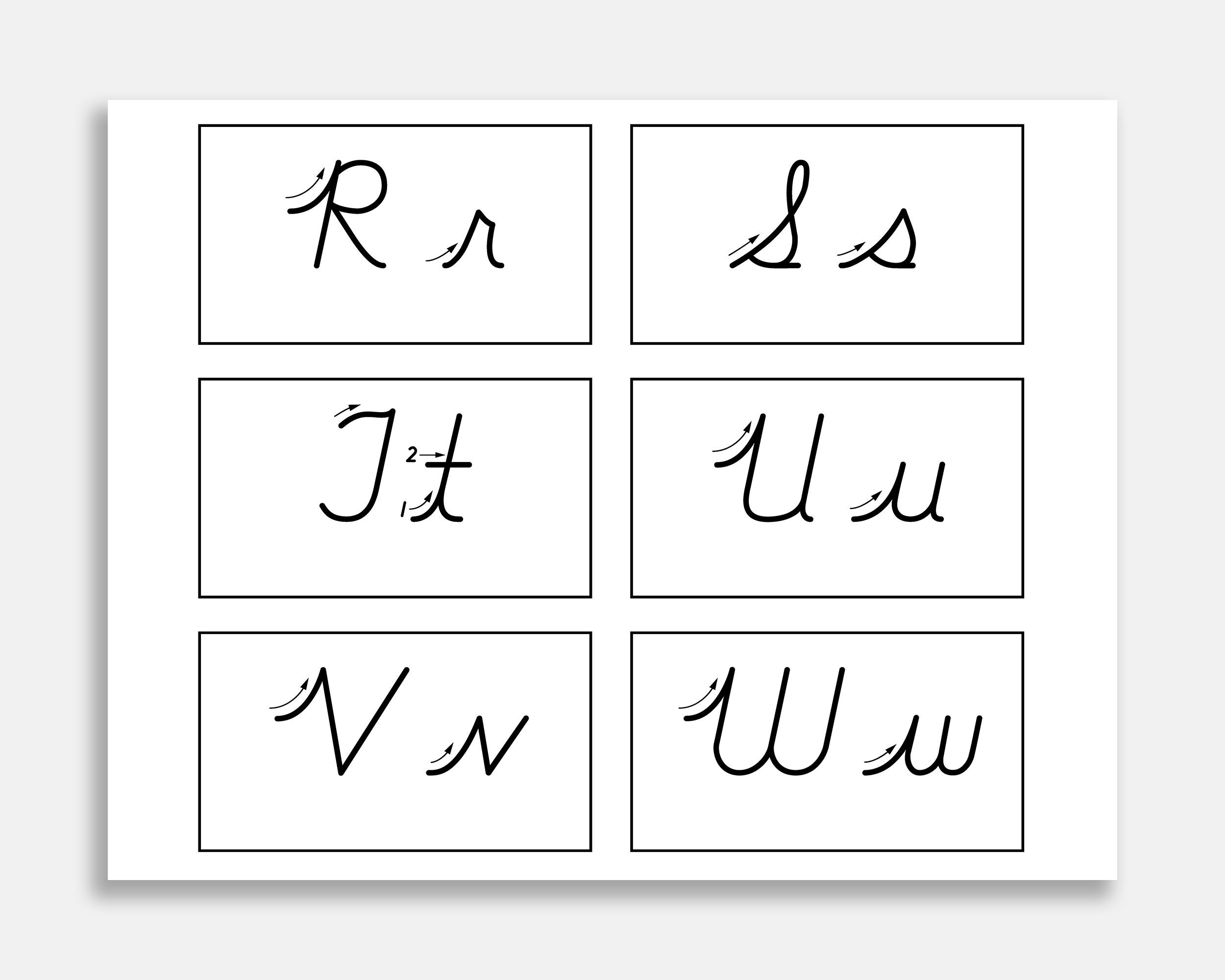Cursive Alphabet Printable Flash Cards. Learn Cursive. Cursive | Etsy UK