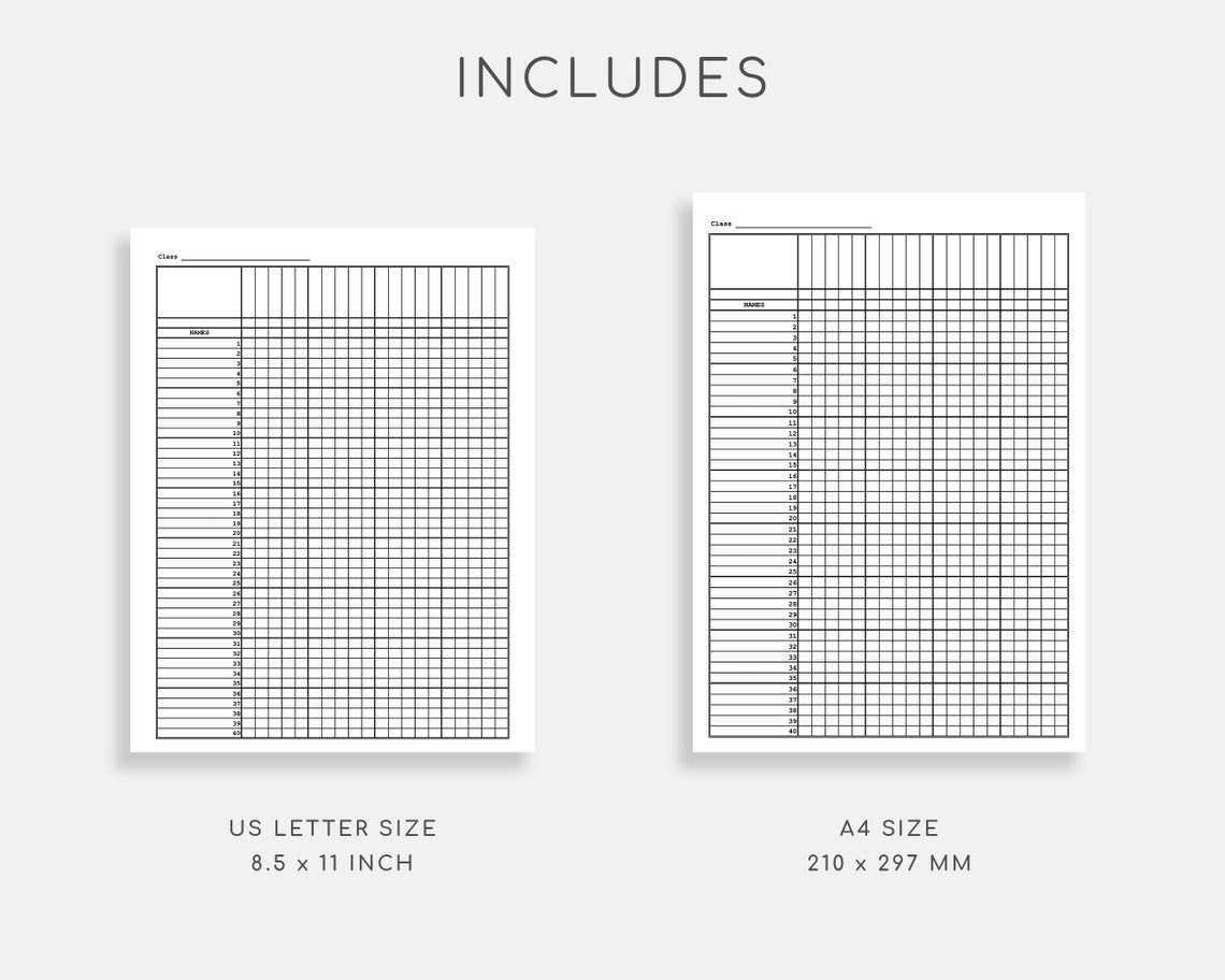 Printable Grade Book. Teacher Grade Book. Grade Tracker. Grade - Etsy