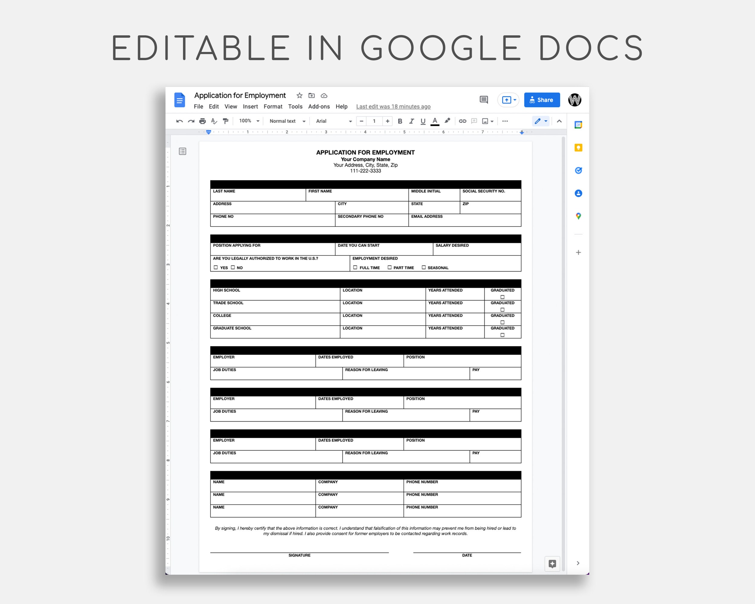 Job Application. Pdf/google Docs/microsoft Word. Employee - Etsy