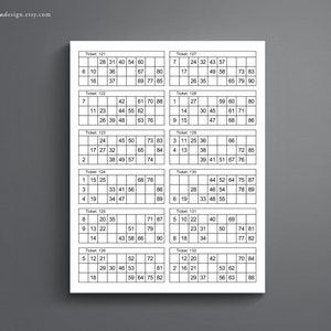 Printable Set of 1,000 Tambola Tickets. 12 Tickets per Page. 84 Pages ...