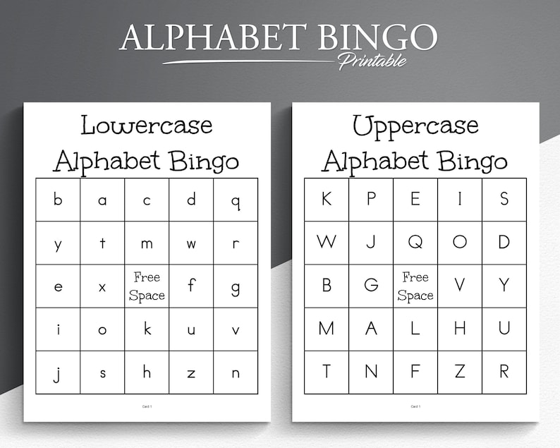 Alphabet Bingo. 1000 Cards. Upper Lower and Both Cases. - Etsy