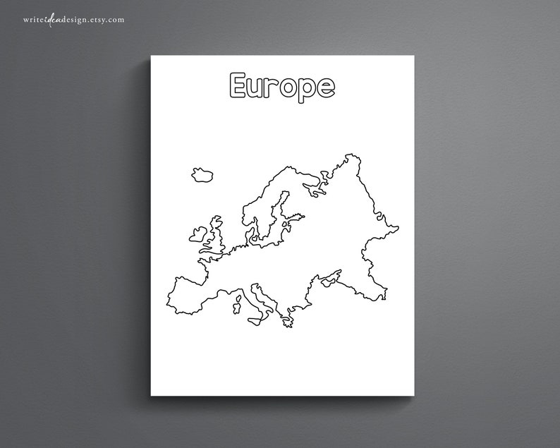 Continents Coloring Pages for Kids: Geography Color Page (PDF) - Etsy