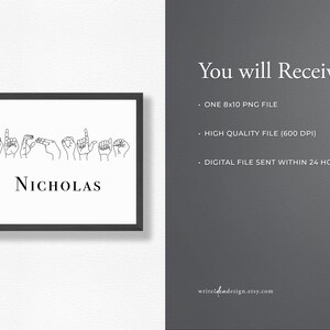 Custom ASL Name. Digital Download. American Sign Language Custom Name ...