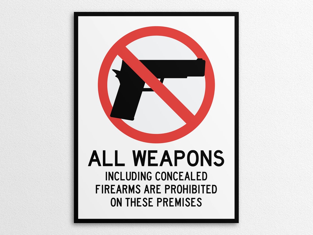 Printable All Weapons Prohibited Sign in US Letter and A4 Sizes ...