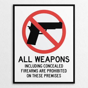 Printable All Weapons Prohibited Sign in US Letter and A4 Sizes ...