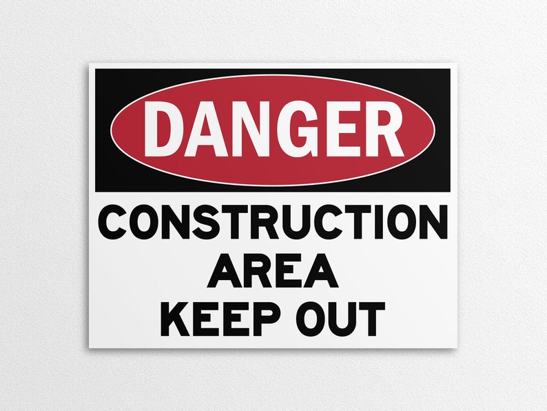 Printable Construction Area Keep Out Sign in US Letter and A4 - Etsy