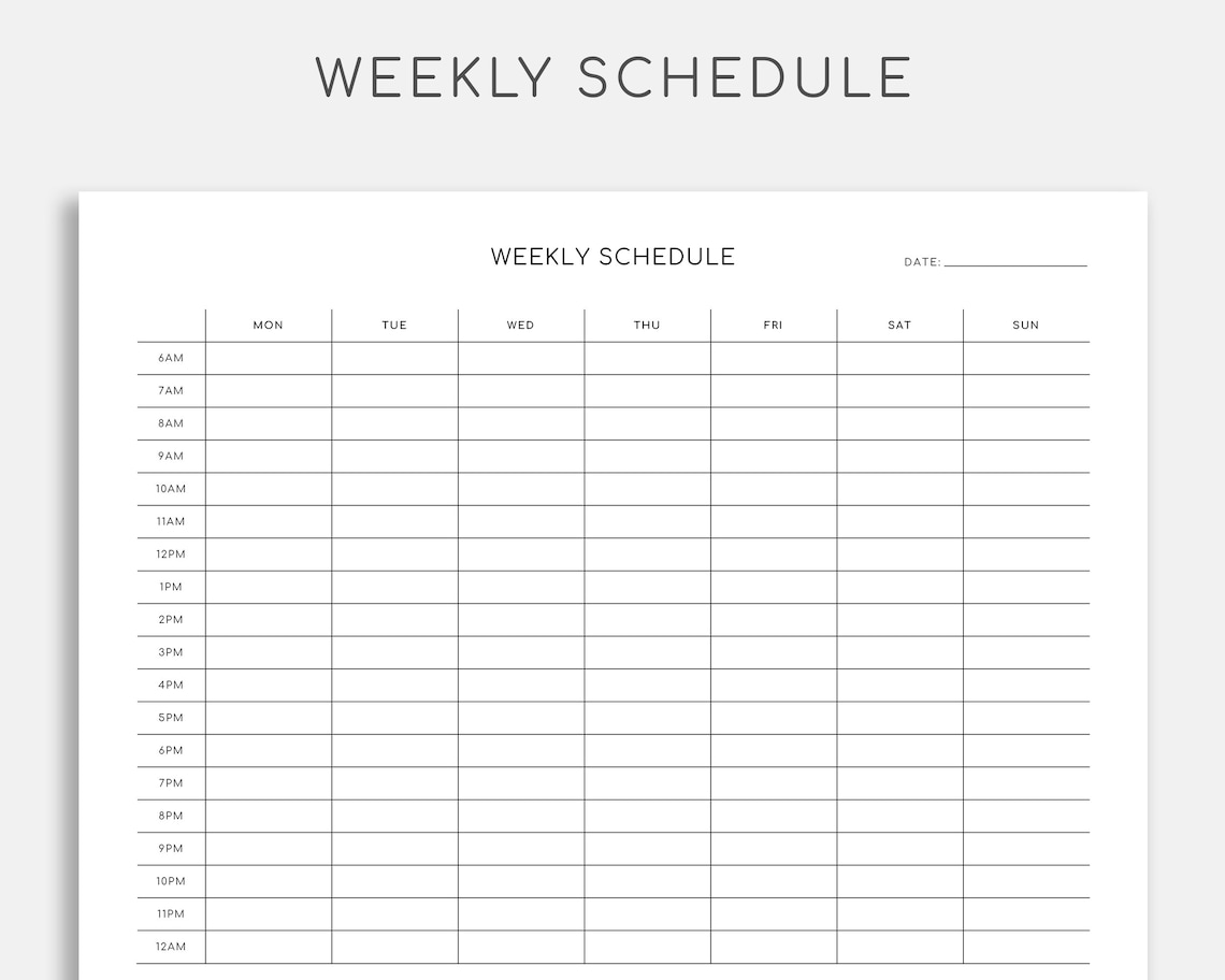 Weekly Schedule. Weekly Planner Pad. Weekly Planner. Week at | Etsy