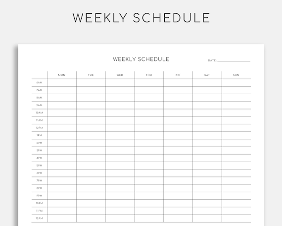 Weekly Schedule. Weekly Planner Pad. Weekly Planner. Week at | Etsy